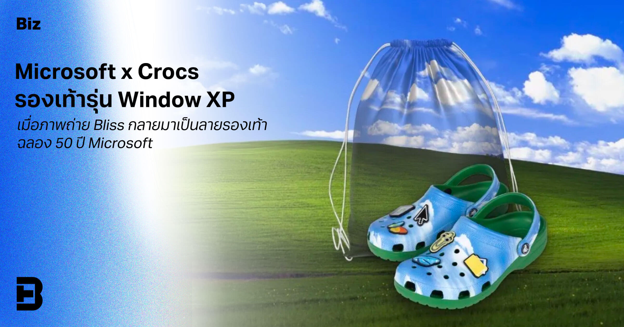 Microsoft X Crocs รองเท้ารุ่น Window XP เมื่อภาพถ่าย Bliss กลายมาเป็น ...
